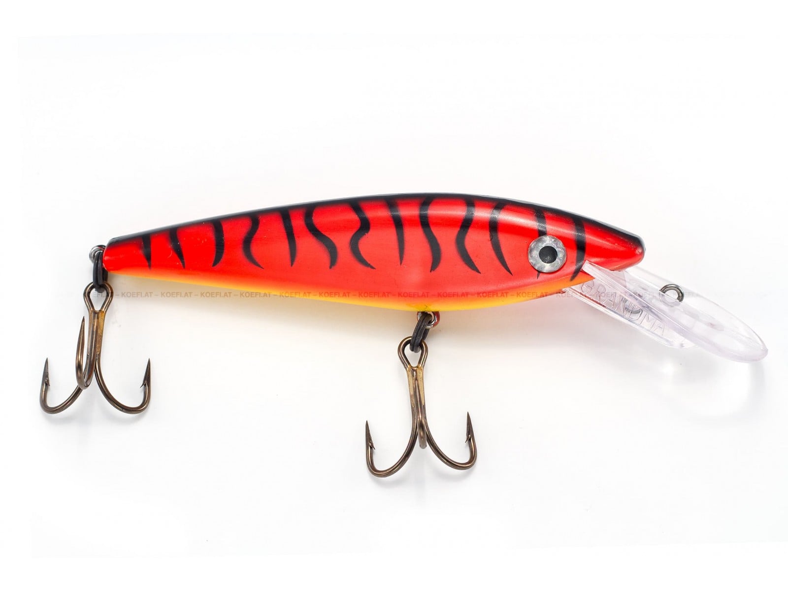 Hot Orange Tiger Painted Deep Runner von Grandma Lures www.koefi.at