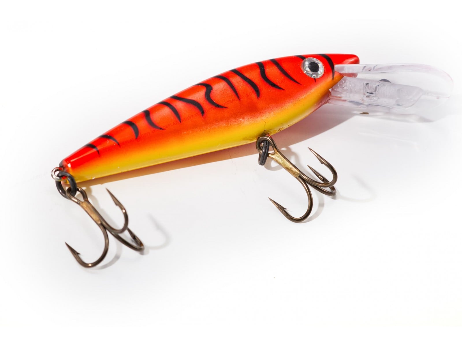 Hot Orange Tiger Painted Deep Runner von Grandma Lures www.koefi.at